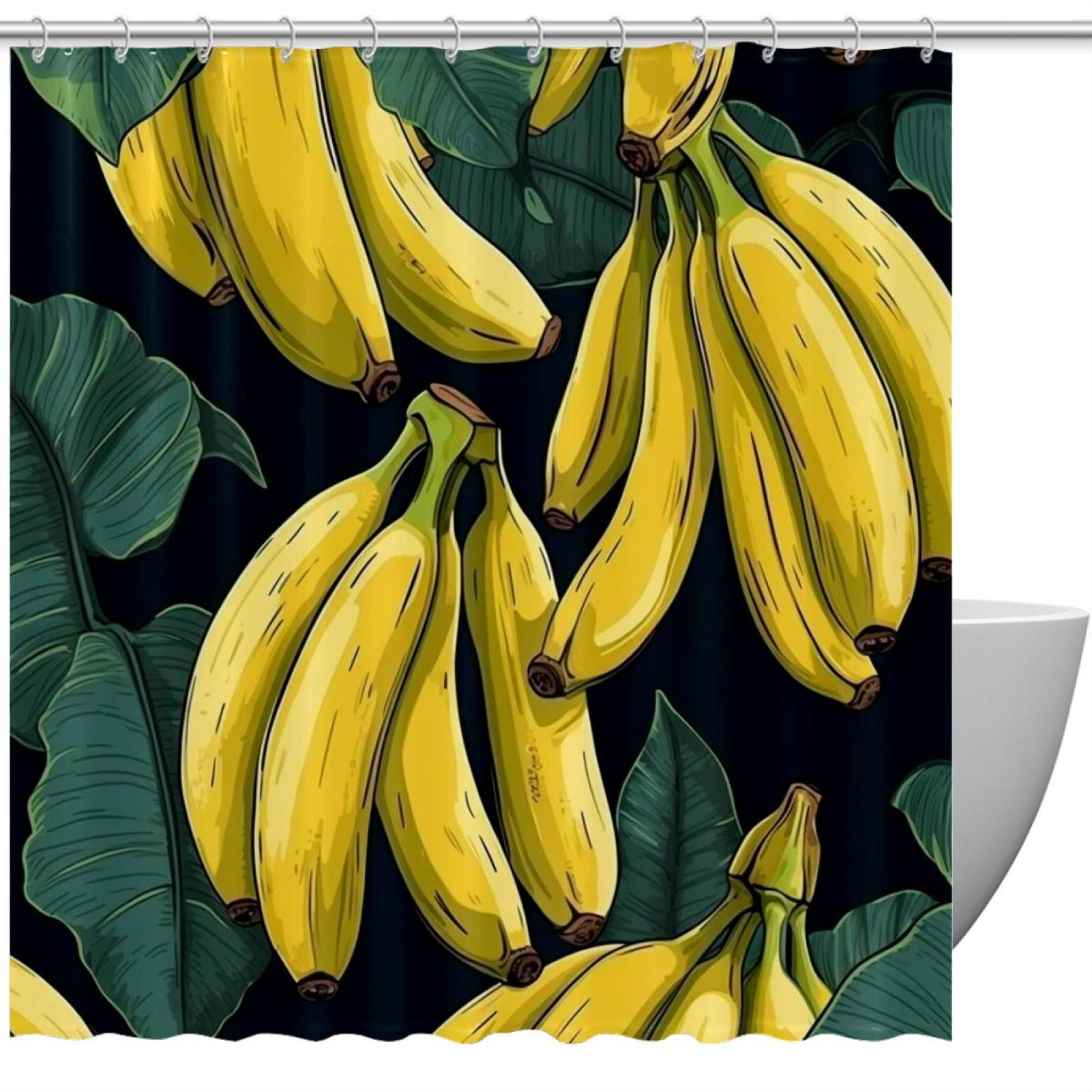 Fresh Bananas Shower Curtain for Bathroom, Aesthetics Patterns Curtain ...