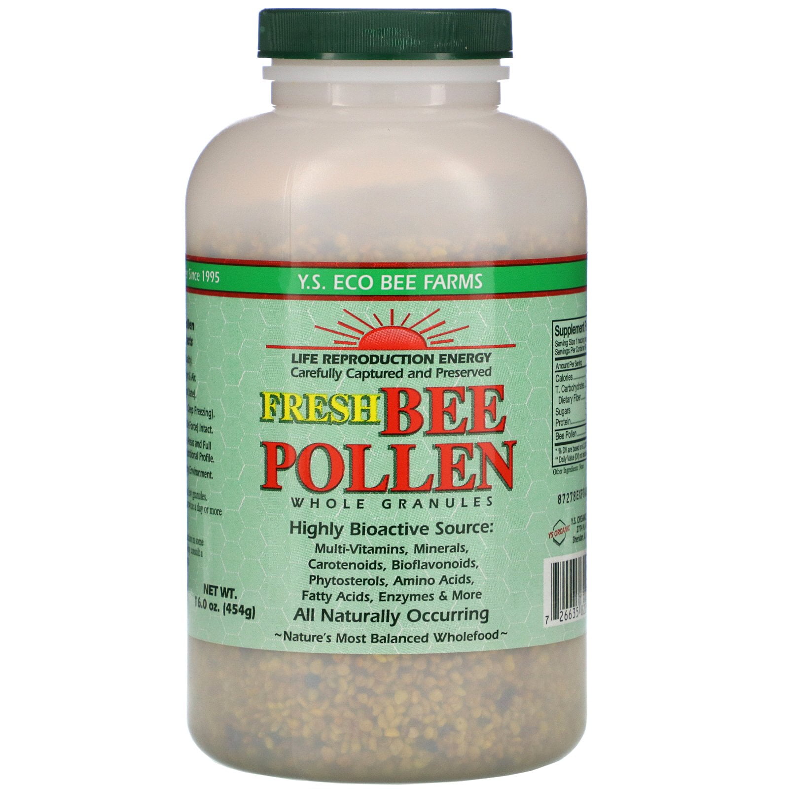 YS Eco Bee Farms Fresh Bee Pollen Whole Granules 16 oz Granules ...