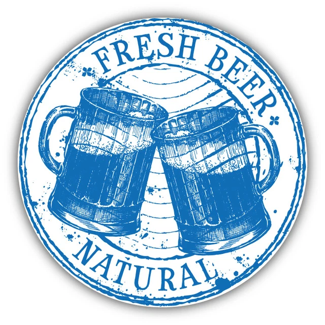 Fresh Beer Grunge Stamp Car Sticker Phone Decal Water Bottle Stickers ...