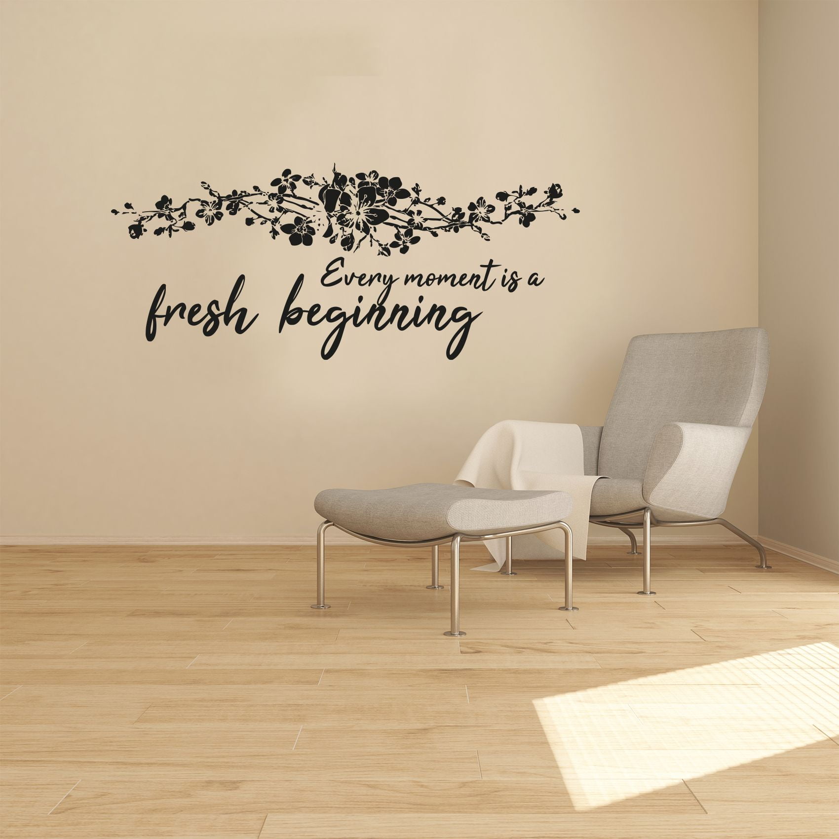 Fresh Beginning Quote Cherry Blossom Japanese Flower Sakura Wall ...