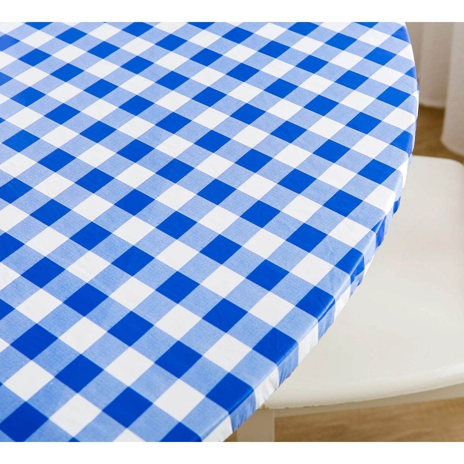 Fresh Blue And White Checkered Tablecloth Adding Elegant Style To The ...