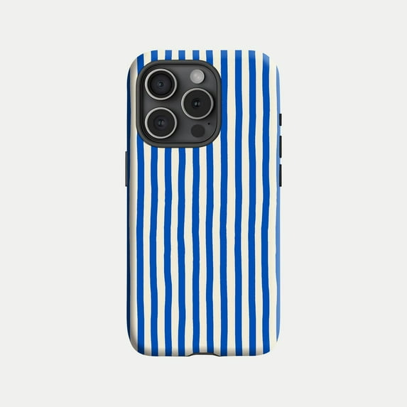 Fresh Blue White Striped Minimalist Crisp Lines Gift-Ready Phone Case ...