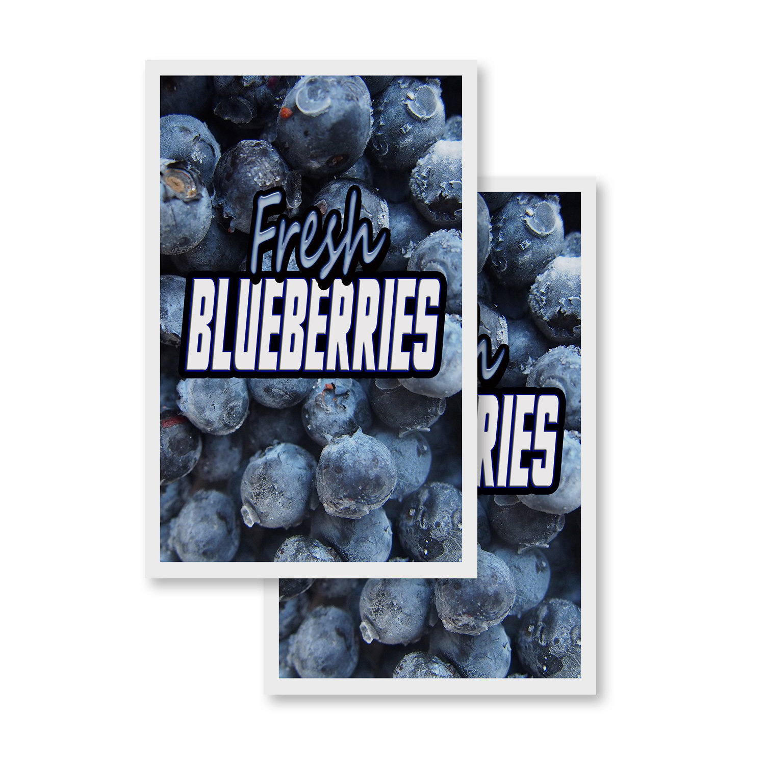 Fresh Blueberries (2-PACK) 24" x 36" Vinyl Decals | Sign Insert Peel ...
