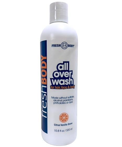 Fresh Body FB All Over Wash for Hair, Face & Body, 10.8oz Shampoo and ...