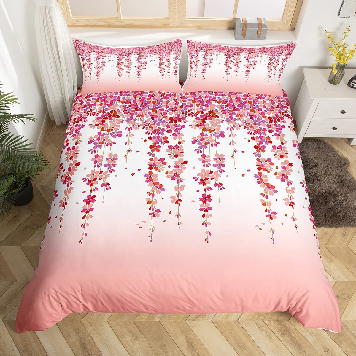 Fresh Botanical Floral Bedding Set Size For Kids Adults Farmhouse Style ...
