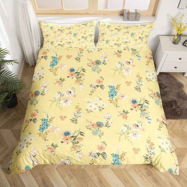 Fresh Botanical Floral Bedding Set Size For Kids Adults Farmhouse Style ...