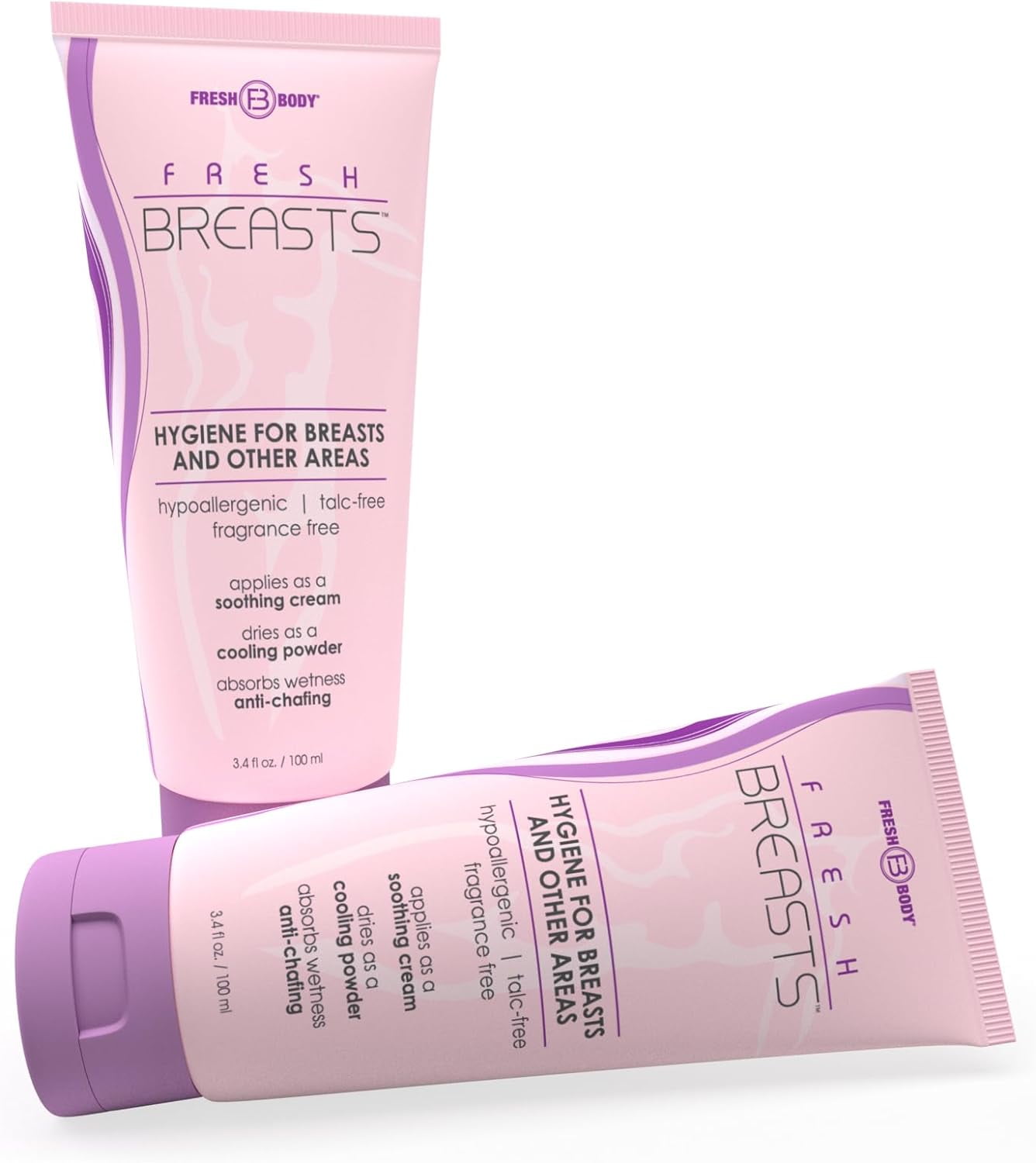 Fresh Breasts Anti Chafing Skin Deodorant Lotion to Powder, 3.4oz ...