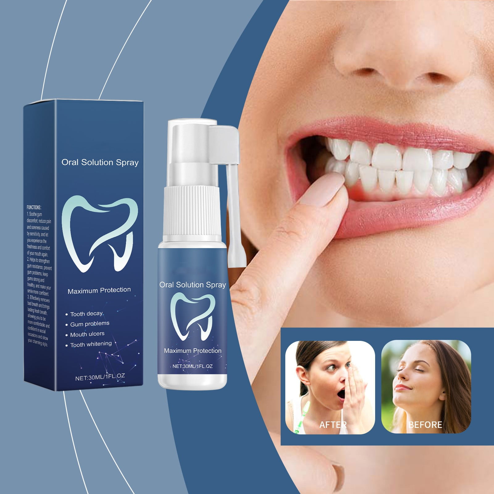 Fresh Breath Oral Spray Mint & Potassium Sorbate Oral Solution Spray ...