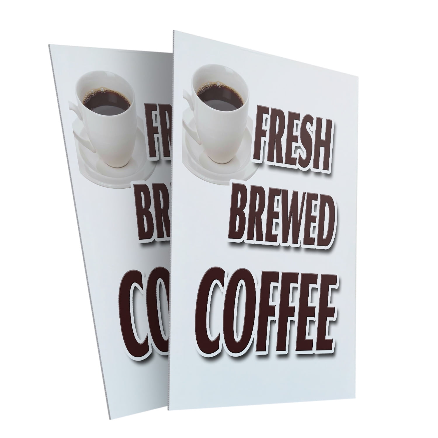 Fresh Brewed Coffee (2-PACK) 24" x 36" Plastic Signs | Sign Insert 4mm ...