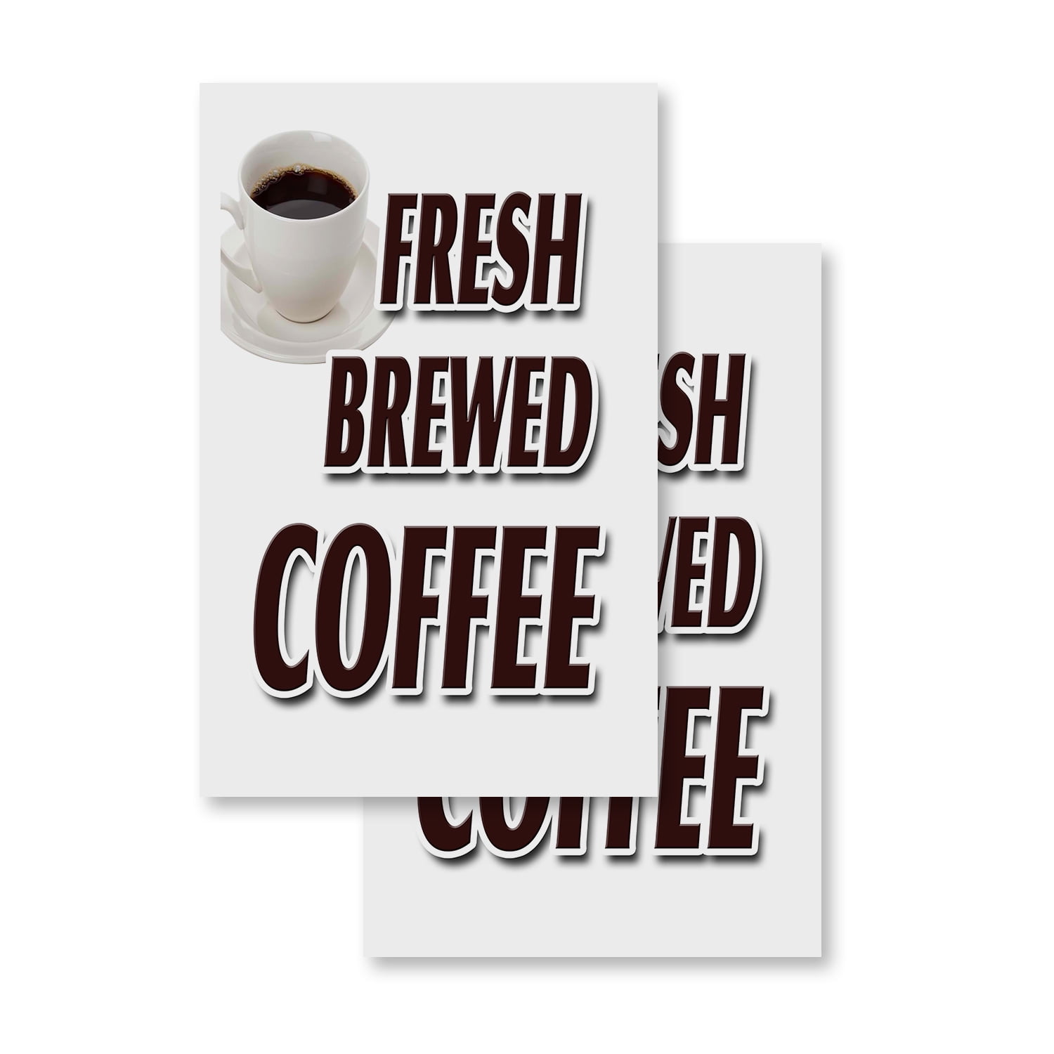 Fresh Brewed Coffee (2-PACK) 24" x 36" Vinyl Decals | Sign Insert Peel ...