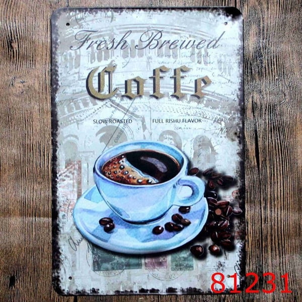 Fresh Brewed Coffee Metal Aluminum Sign Decor Bar Pub Home Retro Poster ...