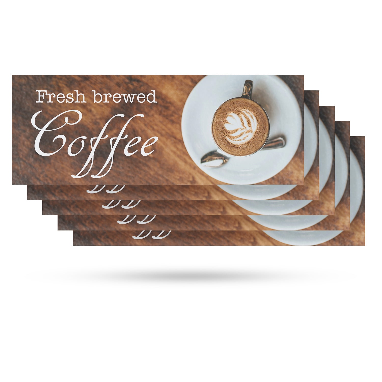 Fresh Brewed Coffee Vinyl Decal 5 Pack of 24 Inch x 9 Inch Weatherproof ...