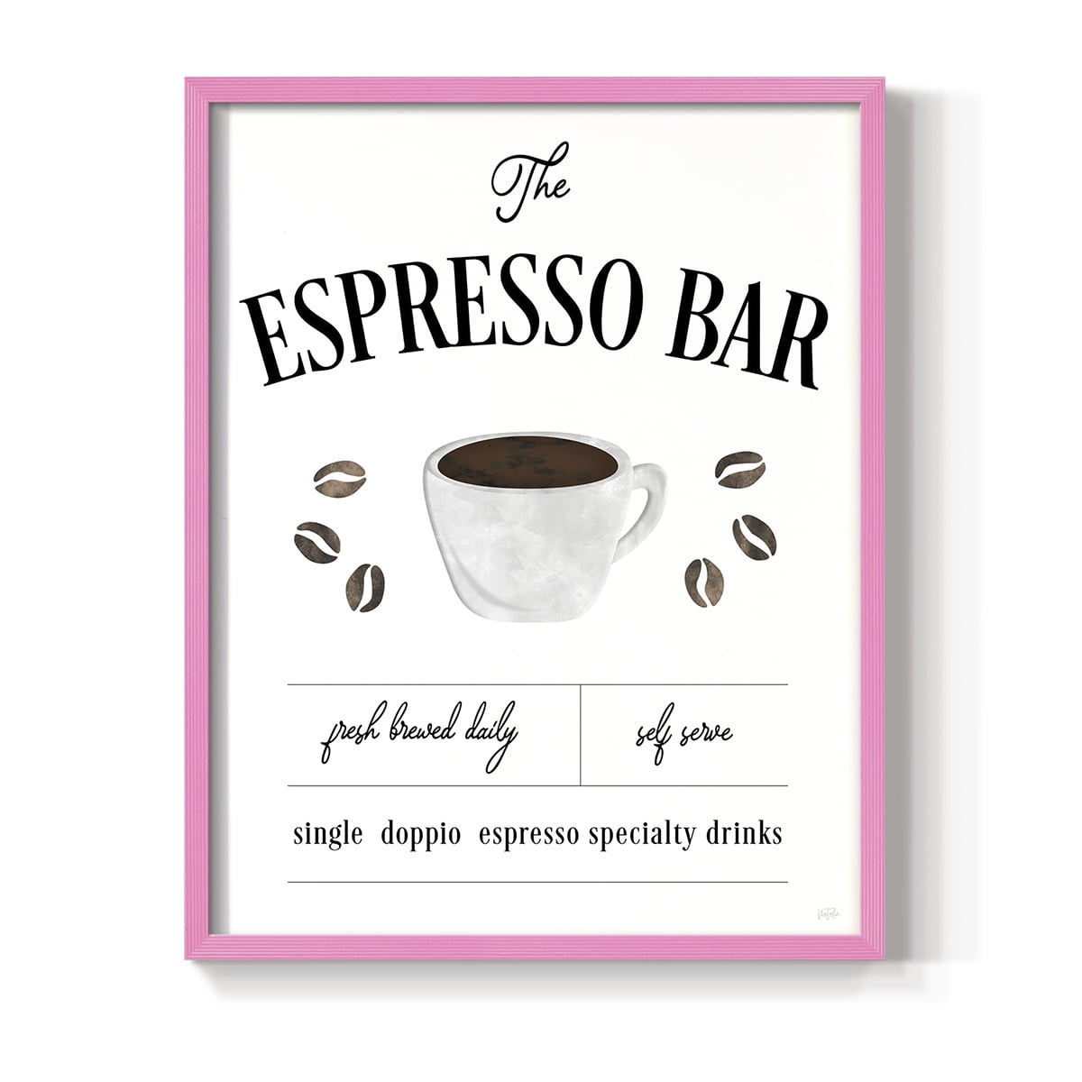 Fresh Brewed Espresso Bar Framed Print - Wood Frame - 11 x 14 - Walmart.com