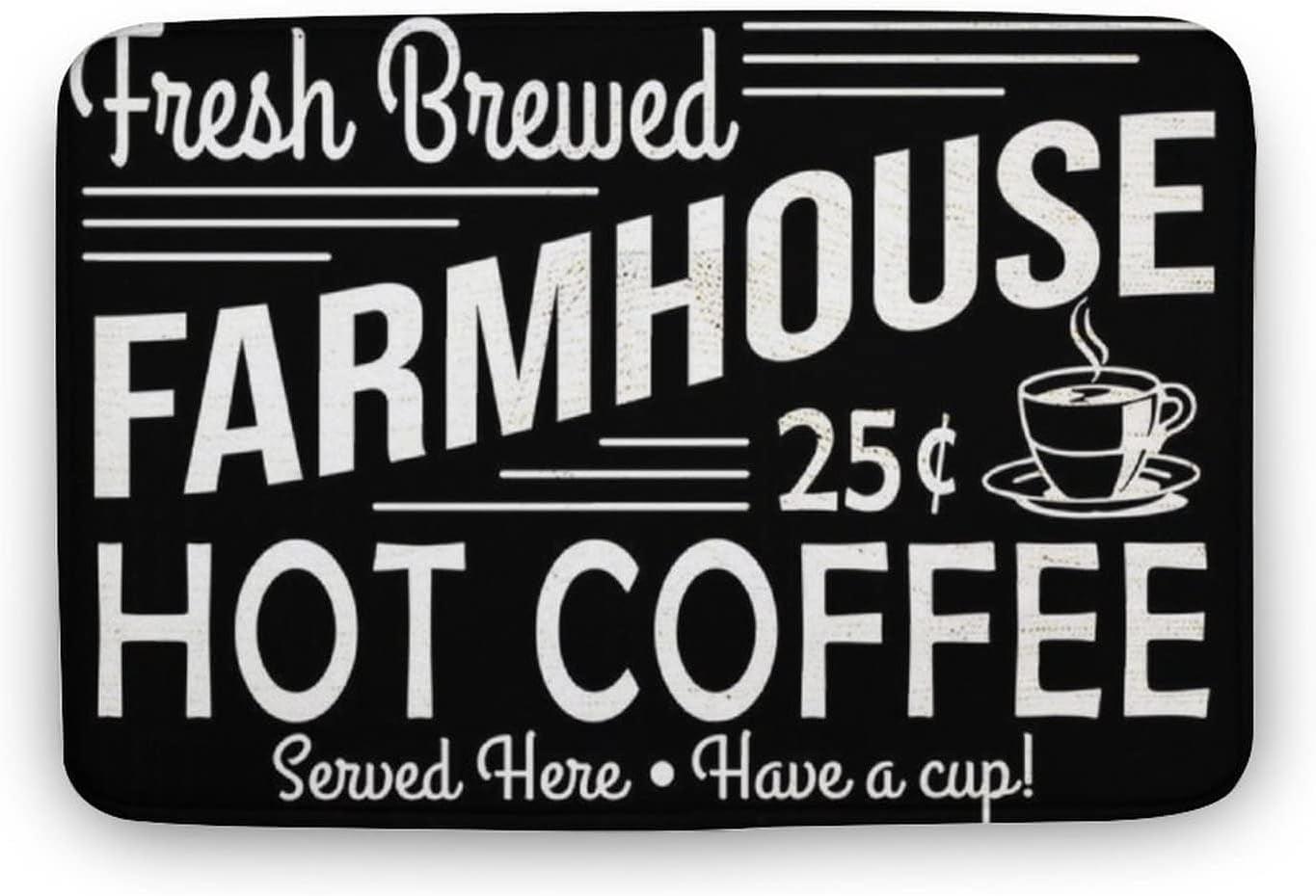 Fresh Brewed Farmhouse Hot Coffee Bar Coffee Kitchen Rugs Floor Mats ...