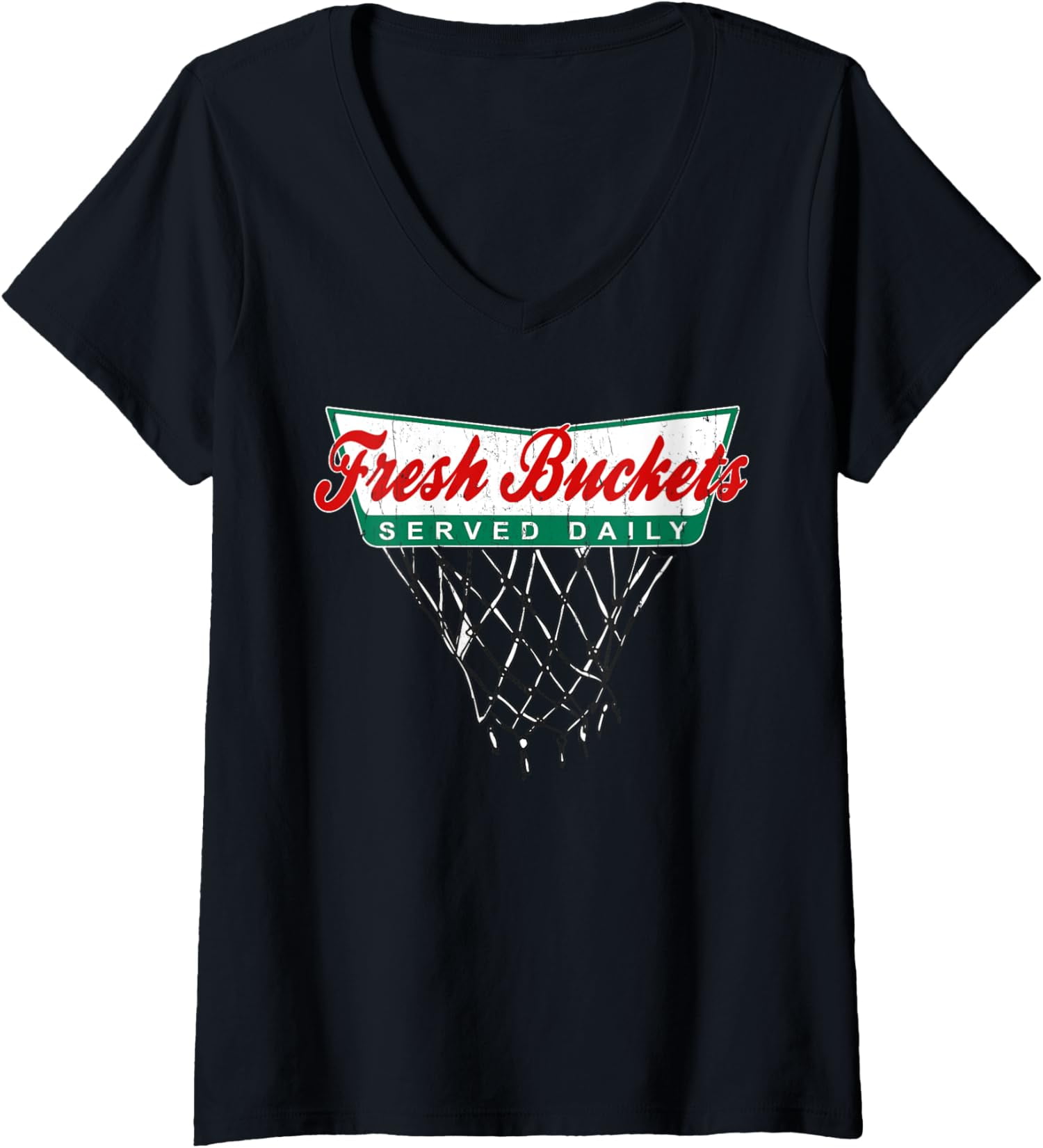 Fresh Buckets Served Daily Tee - Funny Basketball Player Bball Design ...