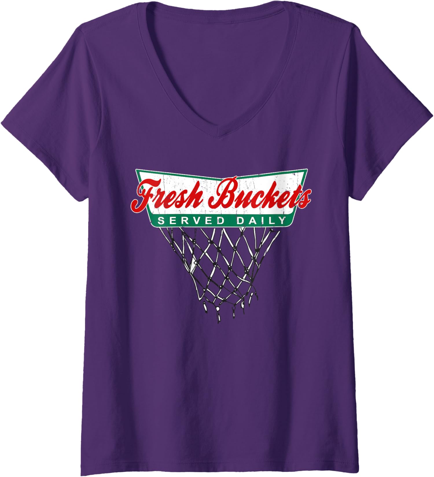 Fresh Buckets Served Daily Tee - Funny Basketball Player Bball Design ...