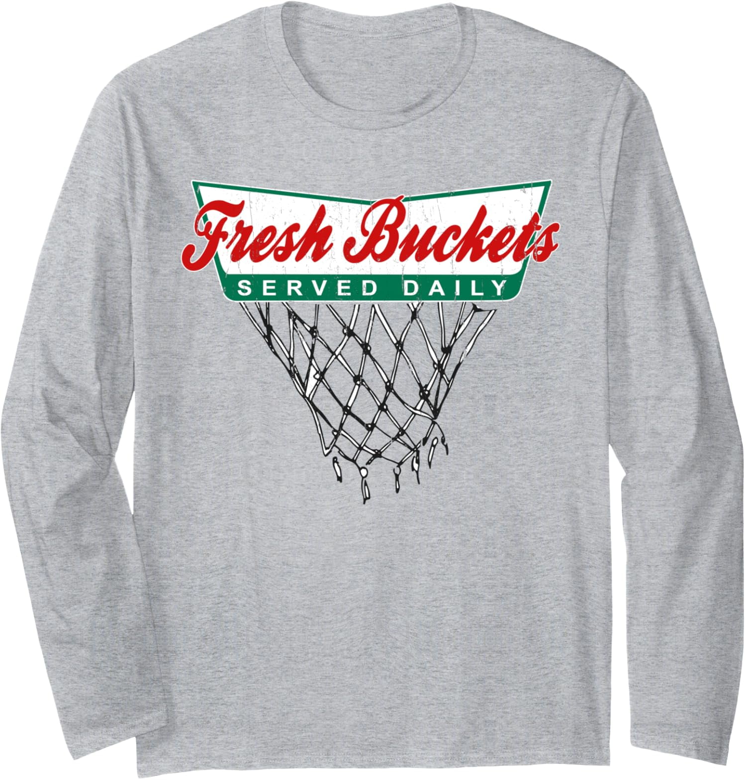 Fresh Buckets Served Daily Tee - Funny Basketball Player Bball Design ...