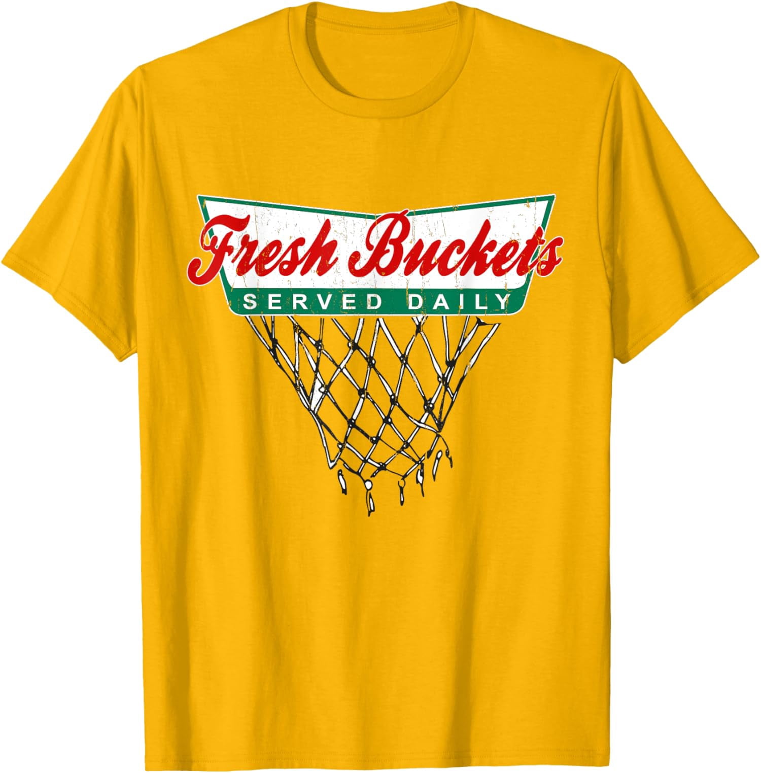 Fresh Buckets Served Daily Tee - Funny Basketball Player Bball Design ...
