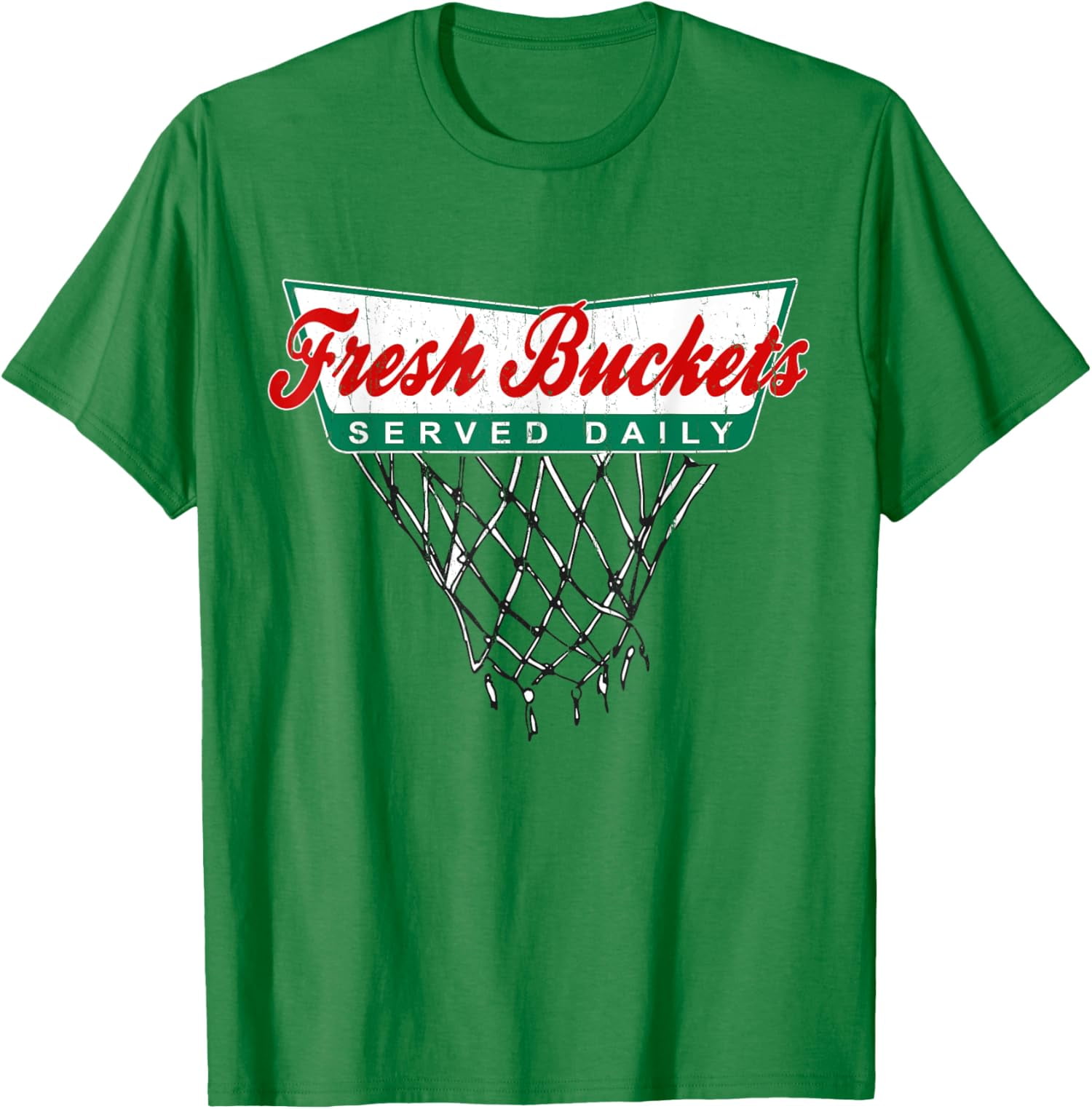 Fresh Buckets Served Daily Tee - Funny Basketball Player Bball Design ...