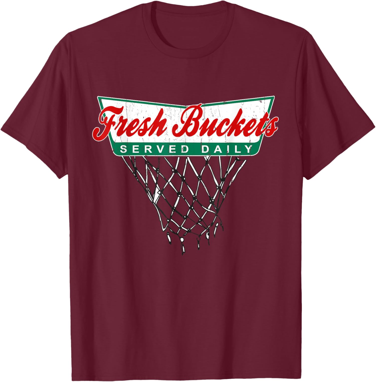 Fresh Buckets Served Daily Tee - Funny Basketball Player Bball Design ...