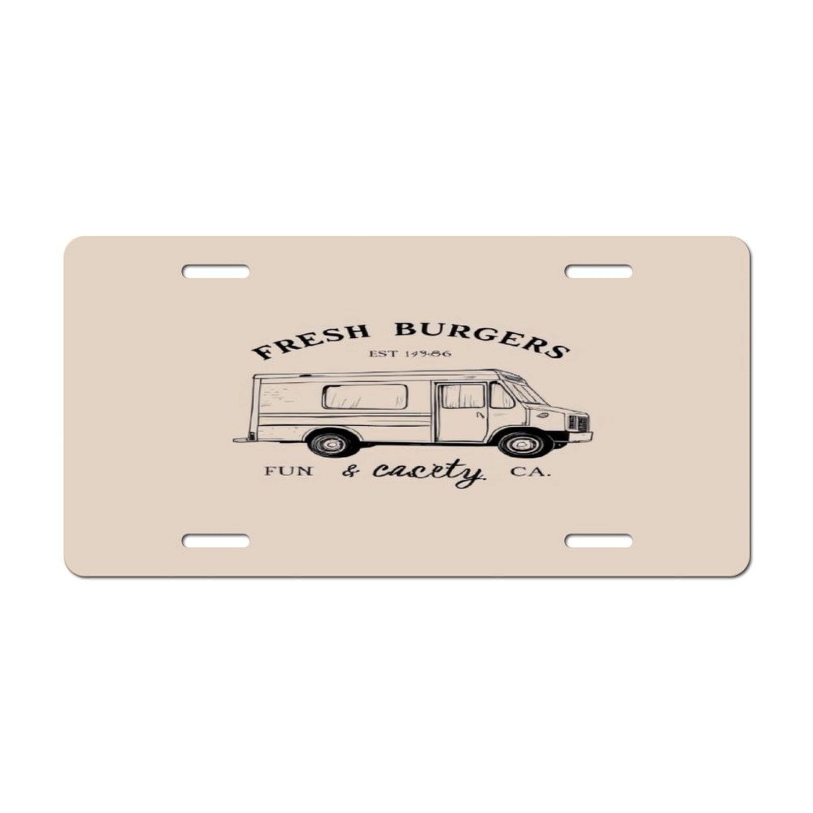 Fresh Burgers Truck Logo License Plate Lightweight Aluminum Automotive ...