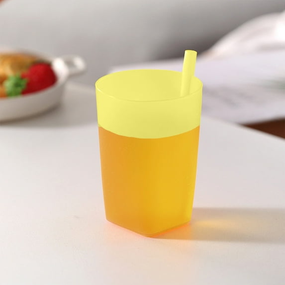 Fresh Candy Color Plastic Self Contained Straw Cup for Juices Water and ...