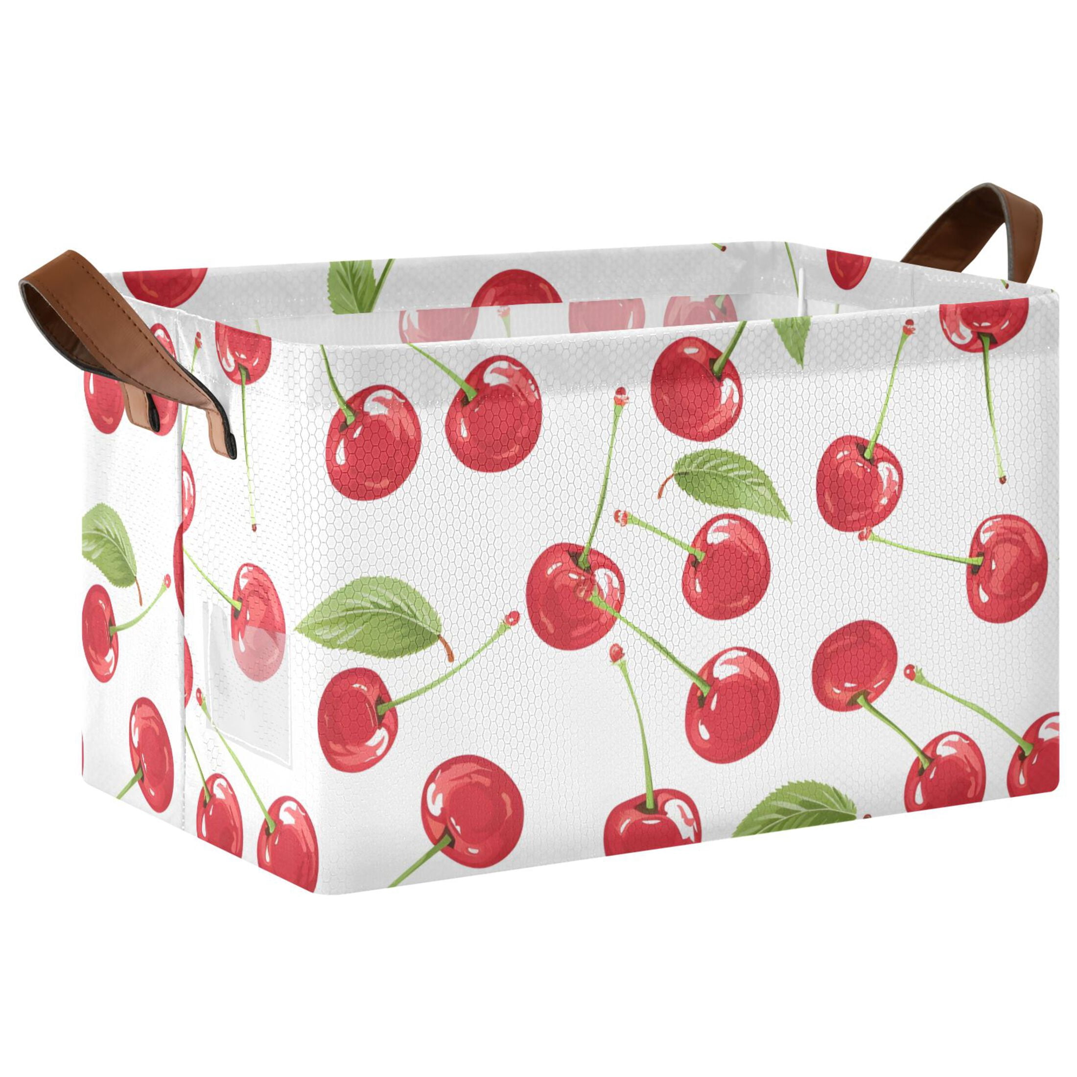 Fresh Cherries Collapsible Storage Bins Fabric Shelf Baskets with ...