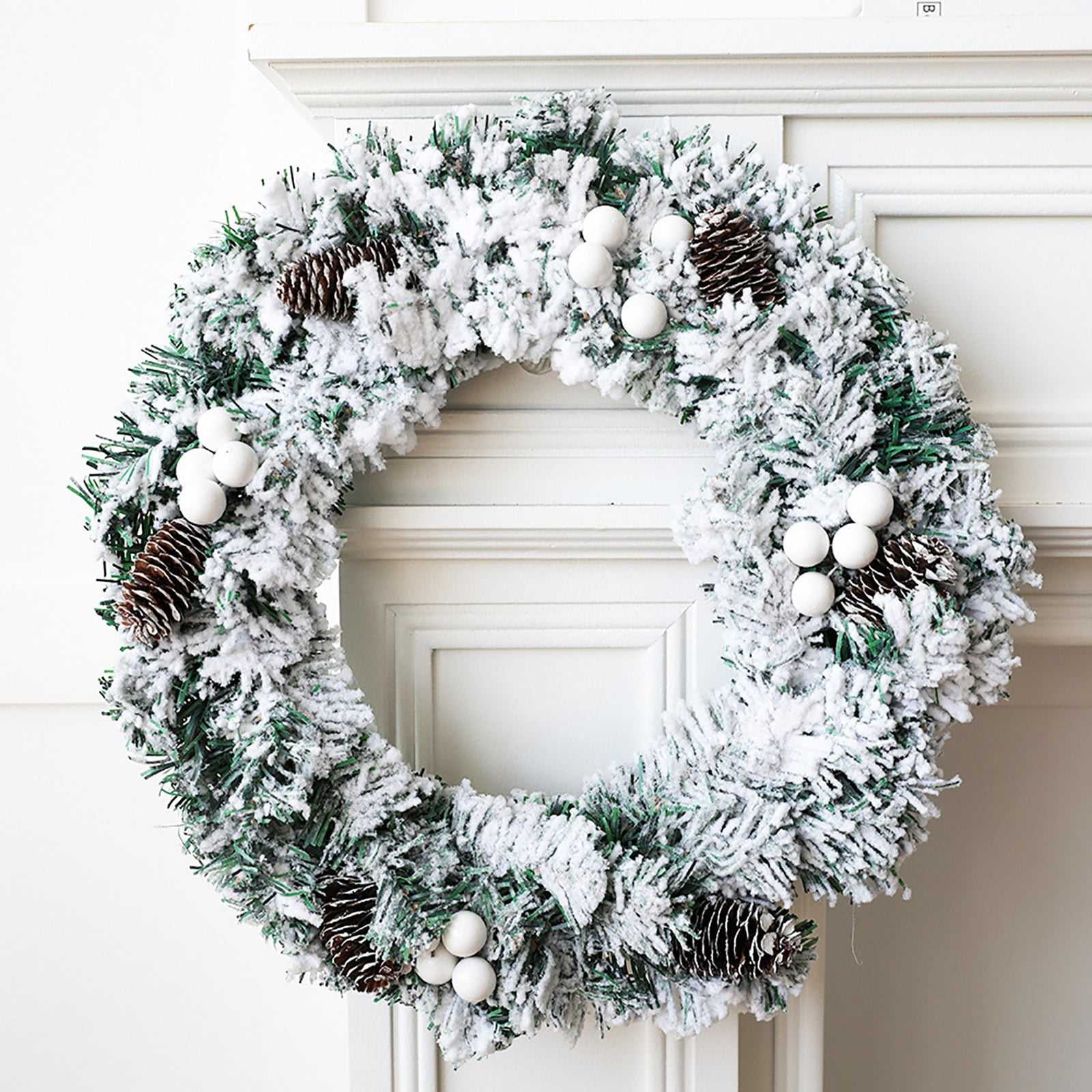 Fresh Christmas Wreath Large Front Door Wreaths for All Seasons Solar ...