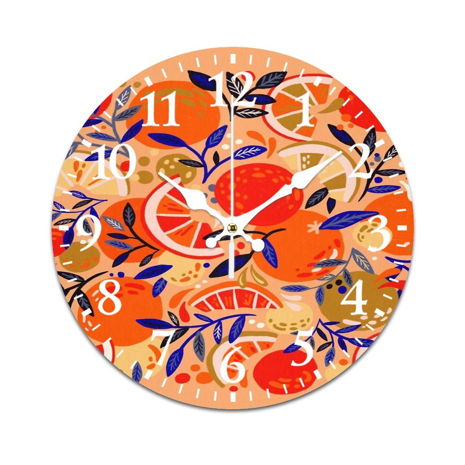 Fresh Citrus Orange Wall Clock Modern Design Clocks Wall Hanging Home ...