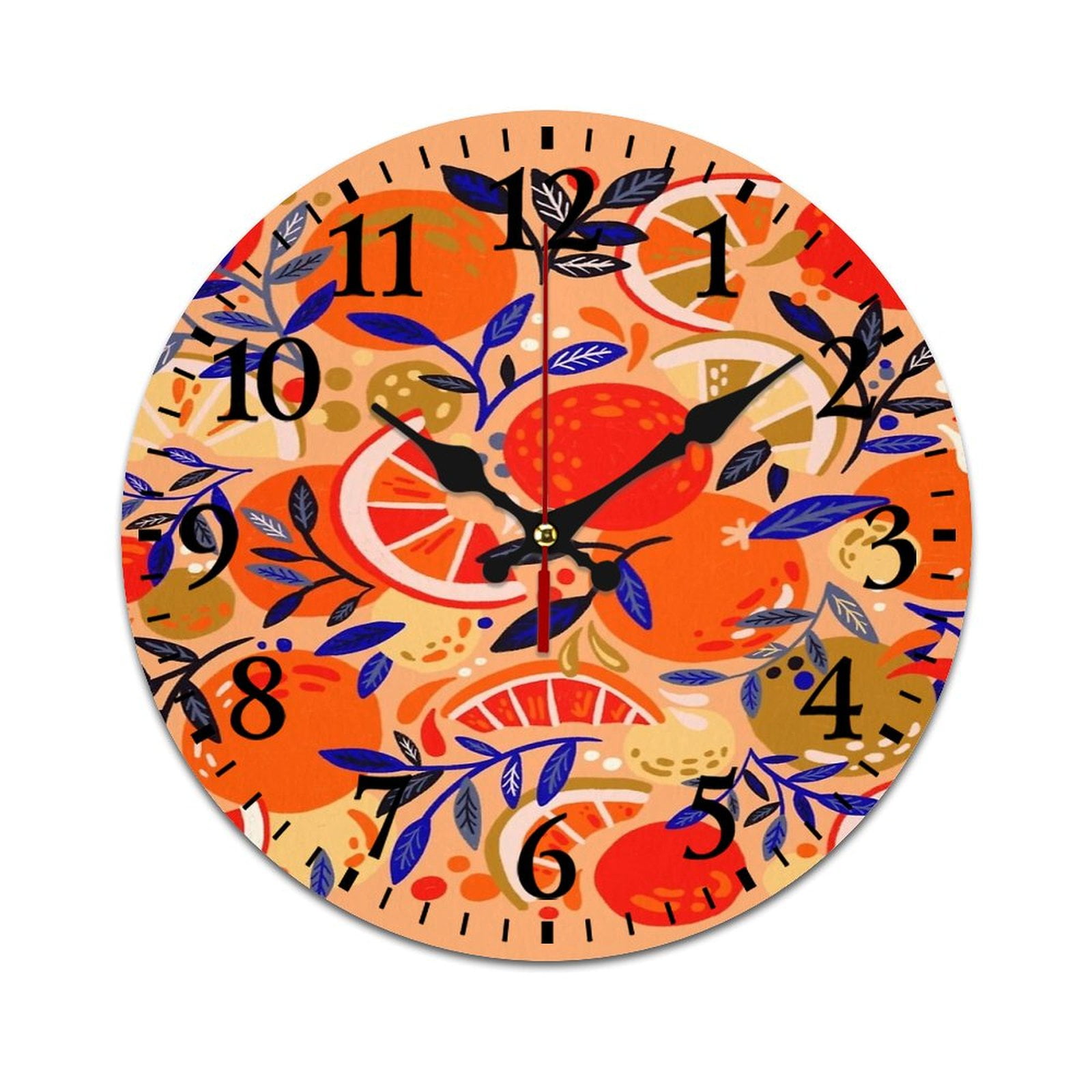Fresh Citrus Orange Wall Clock Modern Design Clocks Wall Hanging Home ...