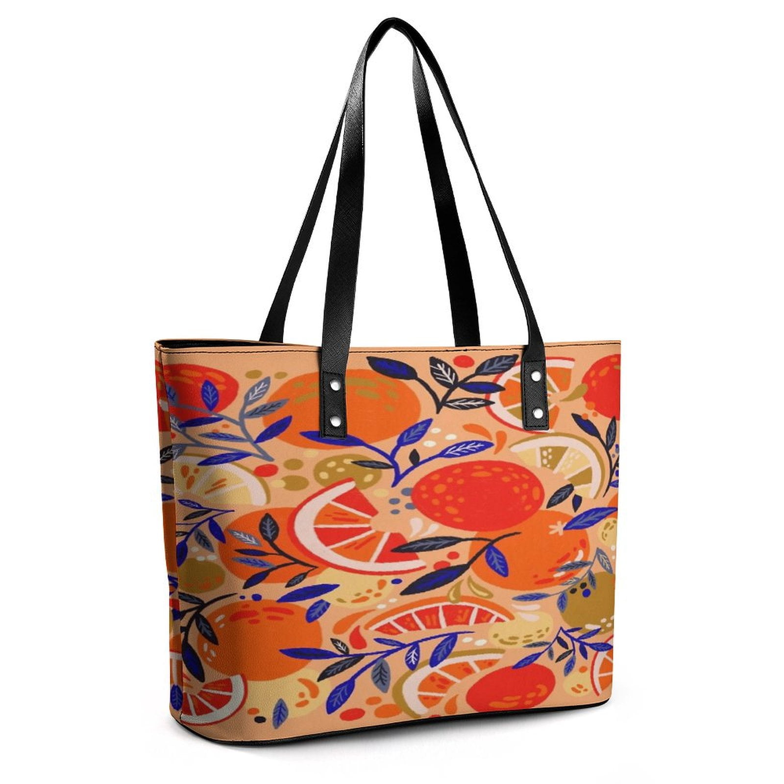 Fresh Citrus Orange Woman Leather Handbags Large Tote Bag Fashion ...