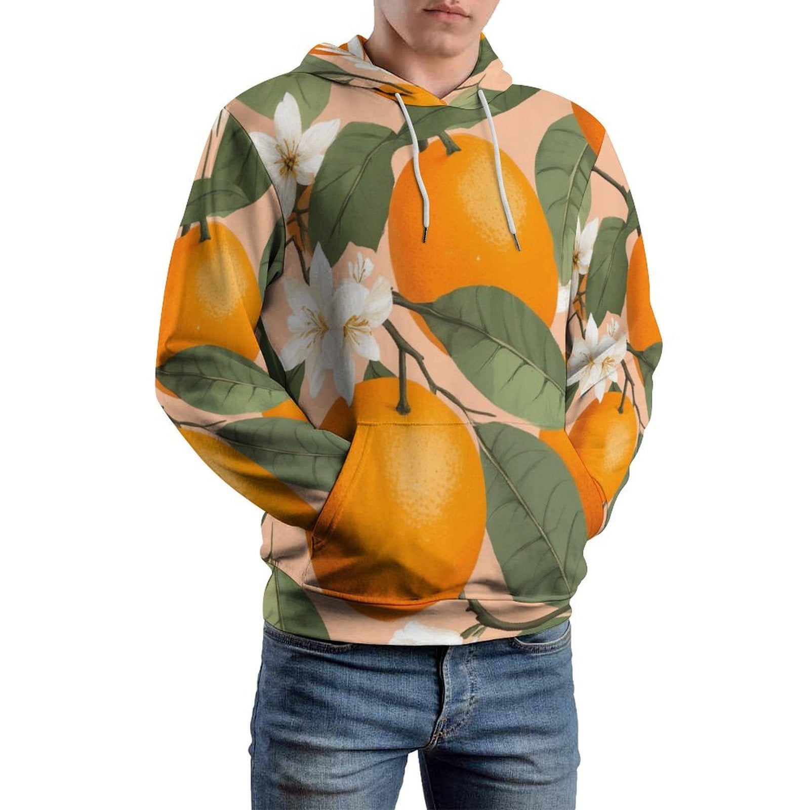 Fresh Citrus Oversized Hoodies For Men Teen Pullover With Pocket Mens ...