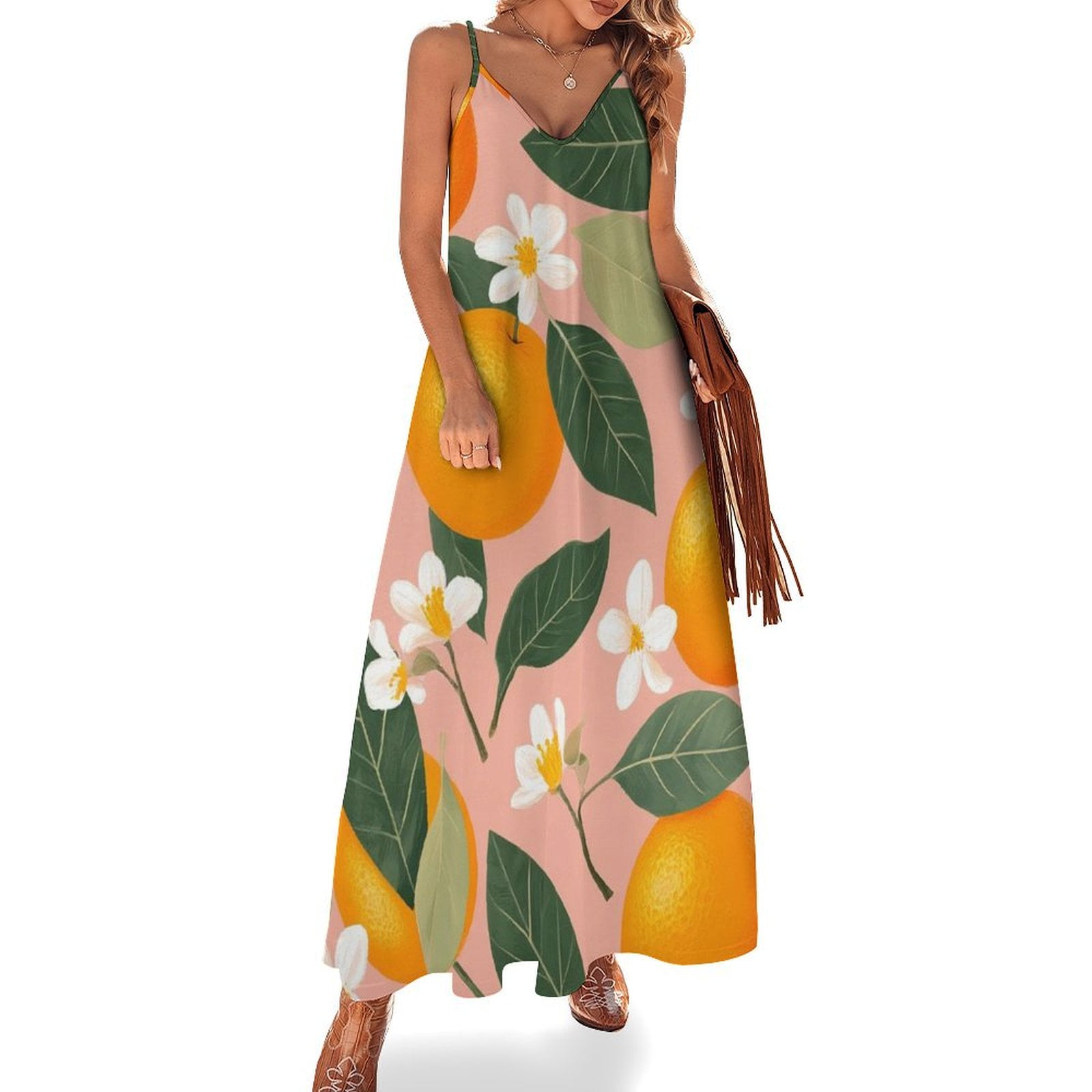 Fresh Citrus Sleeveless Dress Loose Women's Dress Dresses Luxury ...