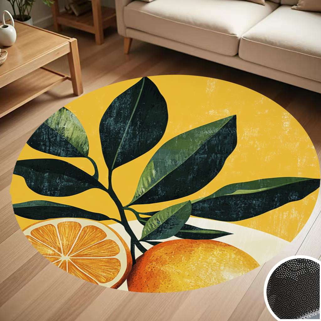 Fresh Citrus Slices Round Carpet Living Room Bedroom Home Decoration ...