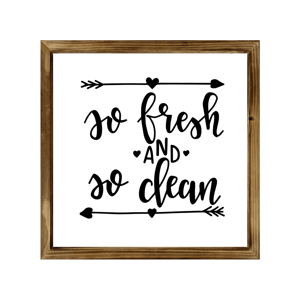 So Fresh And So Clean Sign 8x8 Inch, Rustic Farmhouse Decor Home Sign ...