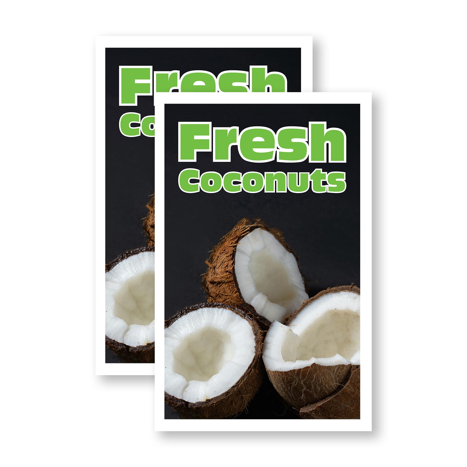 Fresh Coconuts (2-Pack) 24 Inch x 36 Inch Vinyl Decals | Sign Insert ...