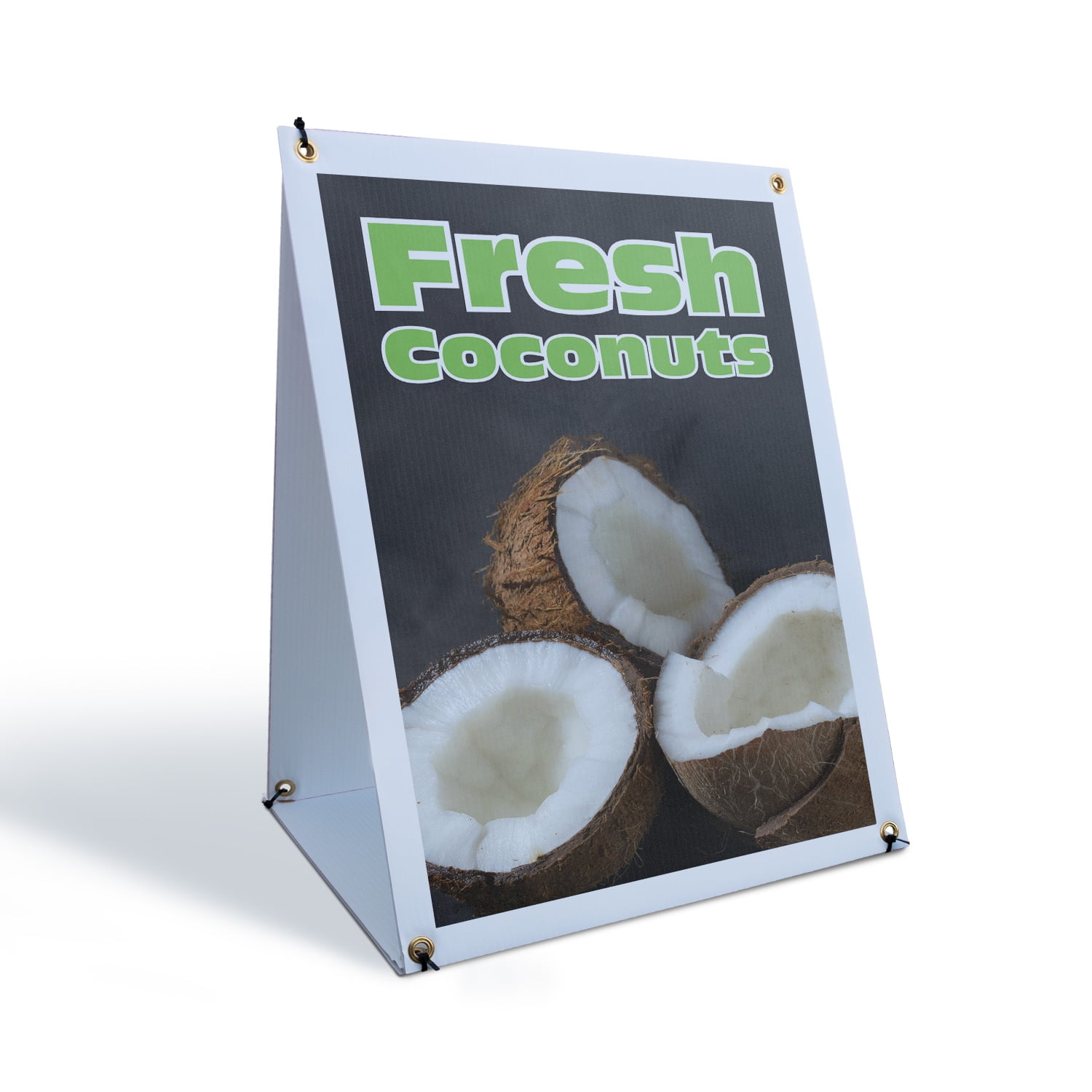Fresh Coconuts Sidewalk Sign 24 Inch x 36 Inch A-Frame Images On Both ...