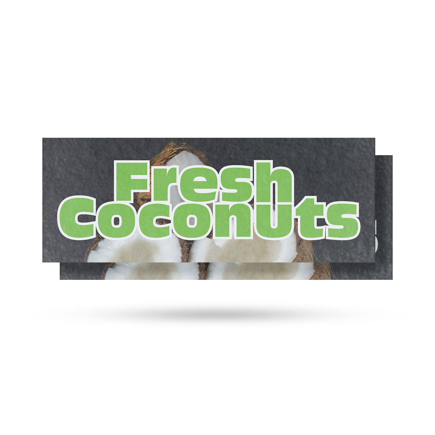 Fresh Coconuts Vinyl Decal 2 Pack of 12 Inch x 5 Inch Weatherproof ...