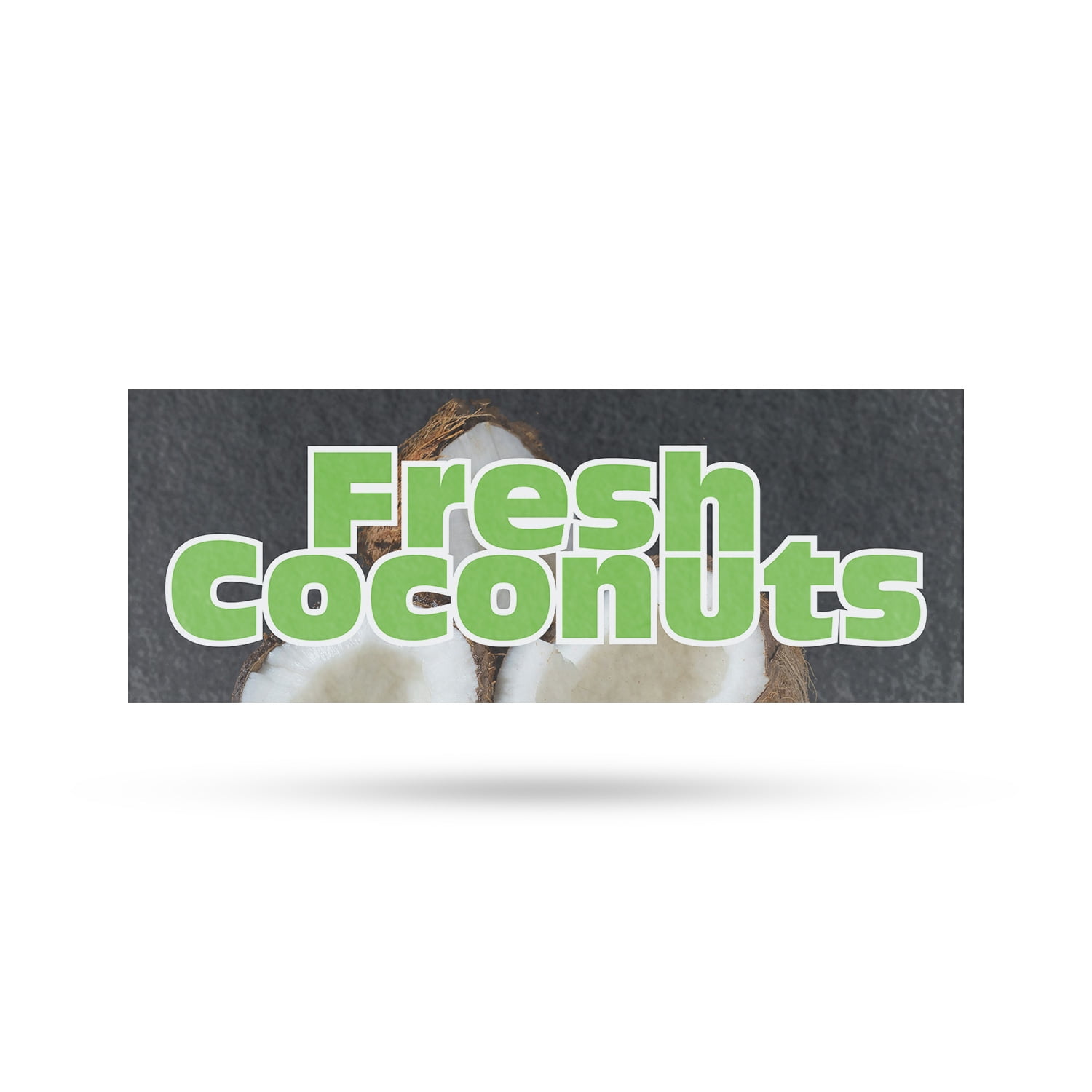 Fresh Coconuts Vinyl Decal 36 Inch x 14 Inch Weatherproof Heavy-Duty ...