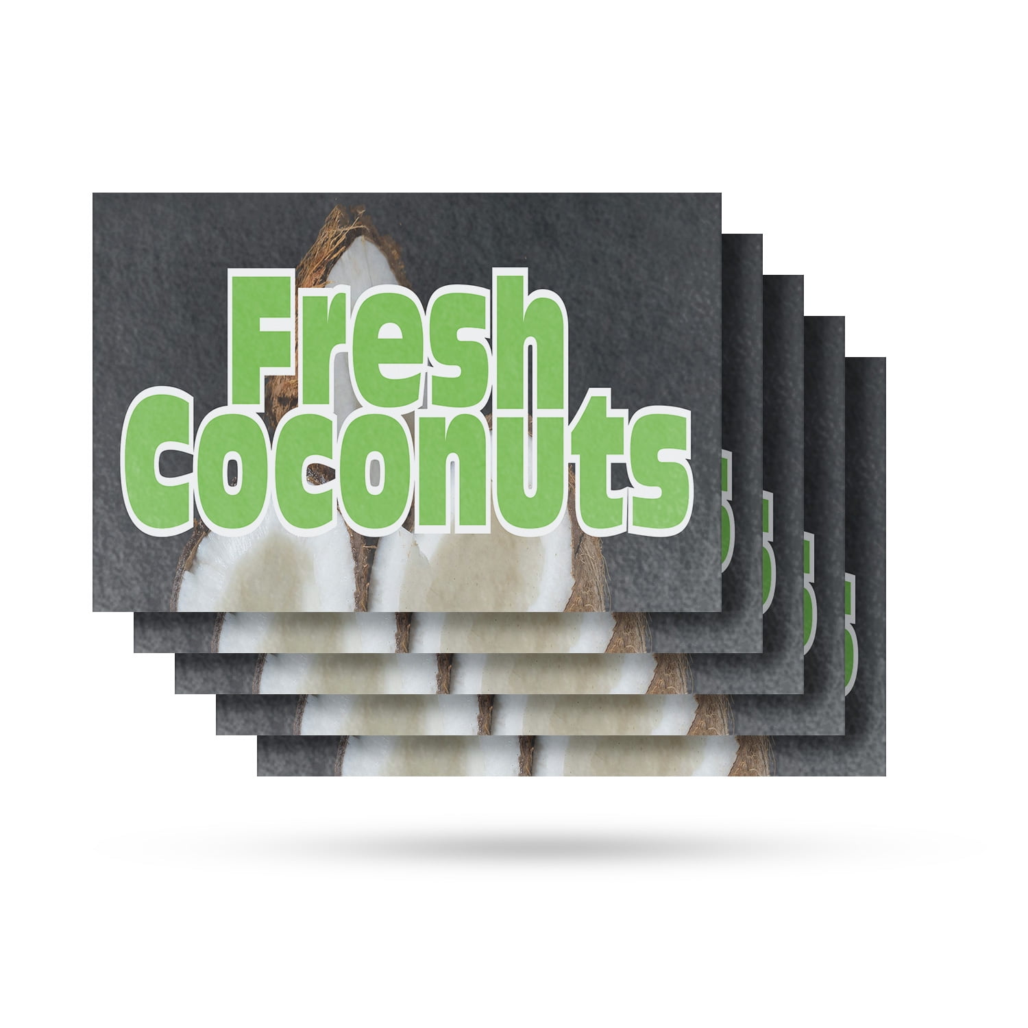 Fresh Coconuts Vinyl Decal 5 Pack of 24 Inch x 36 Inch Weatherproof ...
