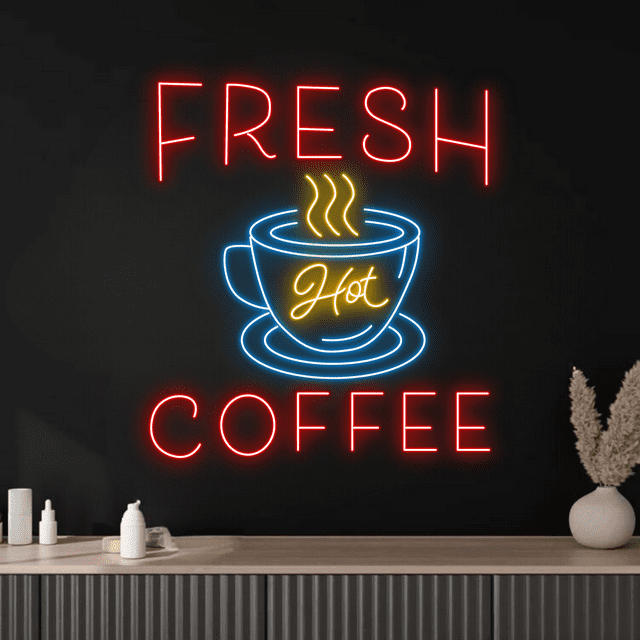 Fresh Coffee Neon Sign, Coffee Store Decor Signboard - Walmart.com