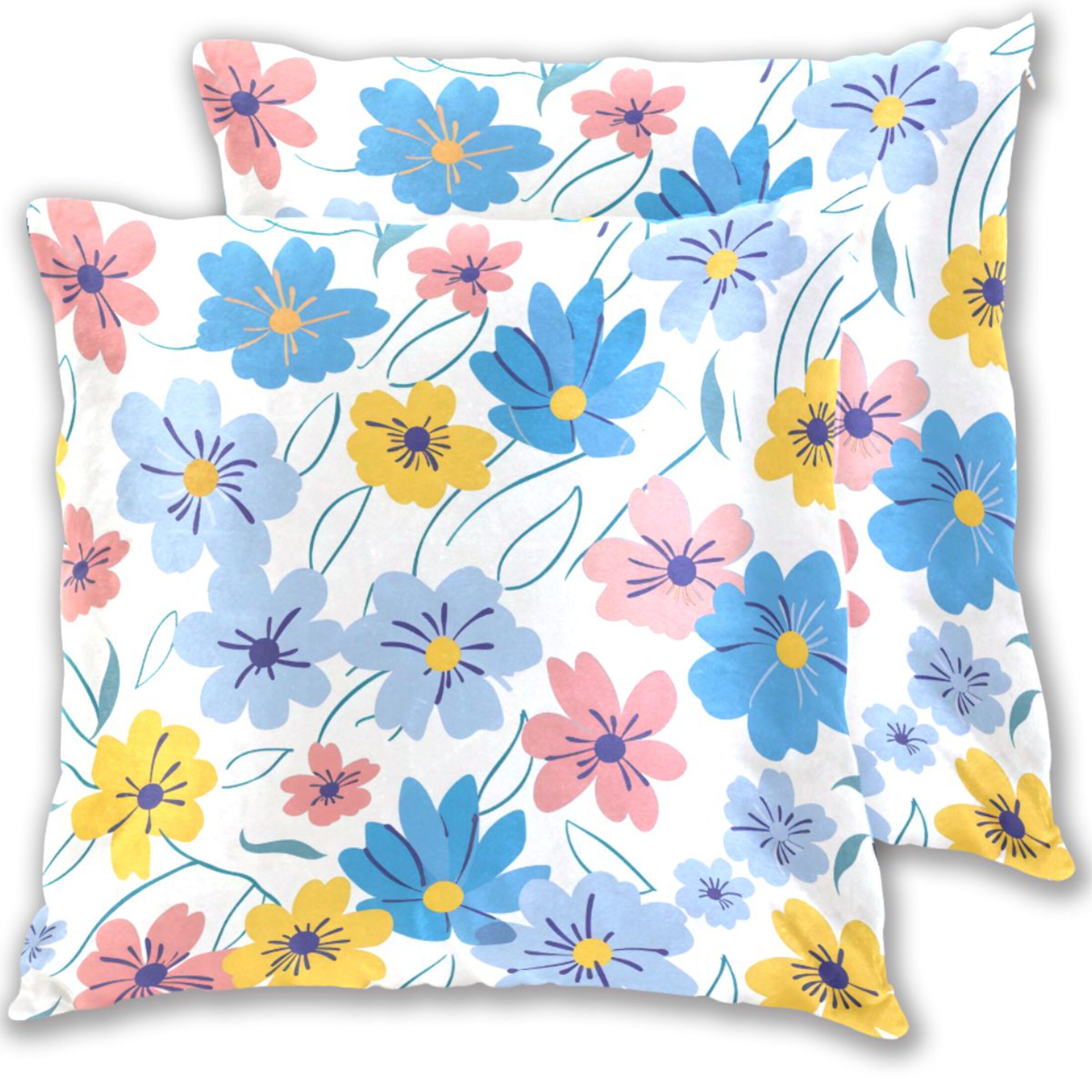 Fresh Colorful Flowers Throw Pillow Covers Pillowcases 20 x 20 Inch ...