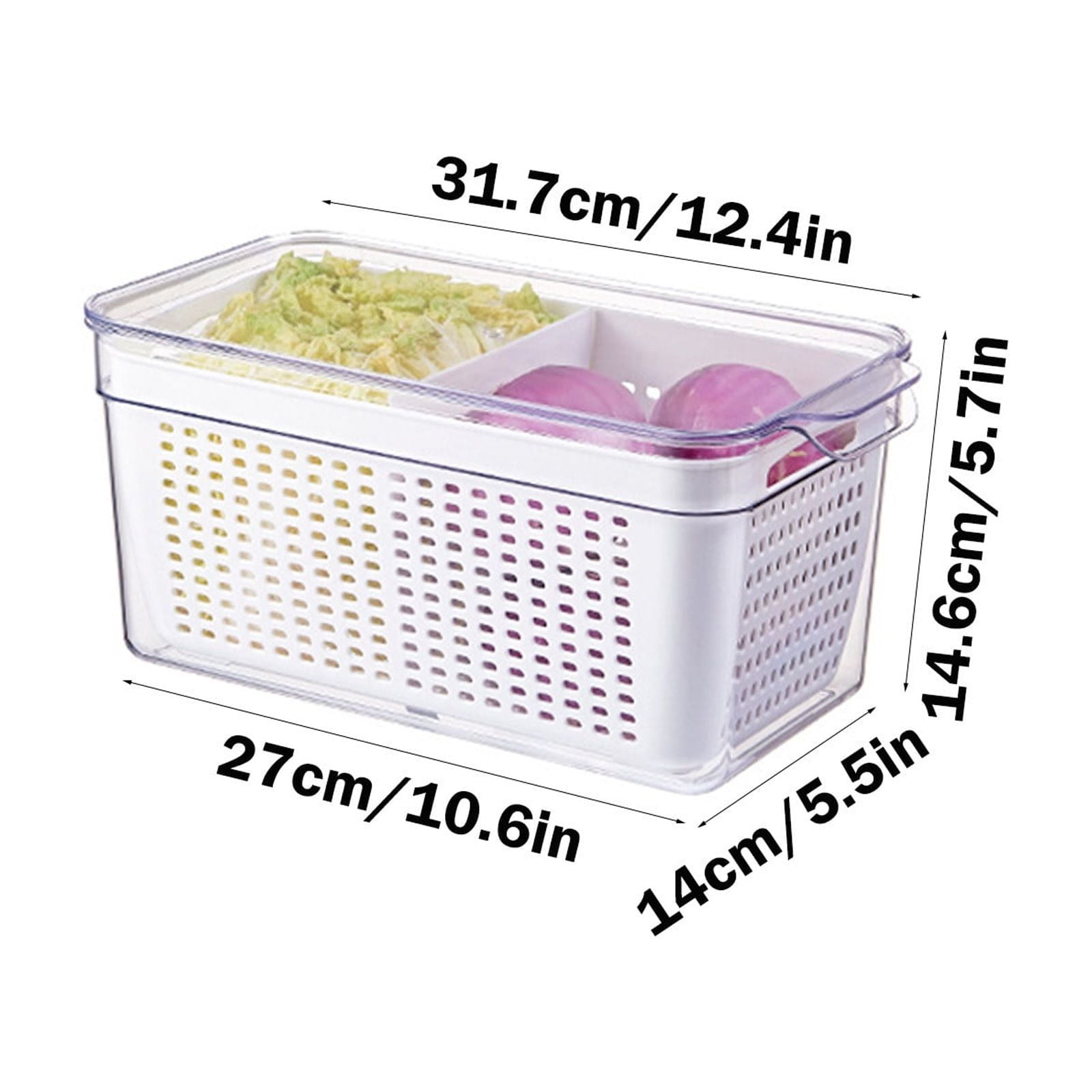 Fresh Container,2 Drainage Basket Produce Saver Container BPA Free ...