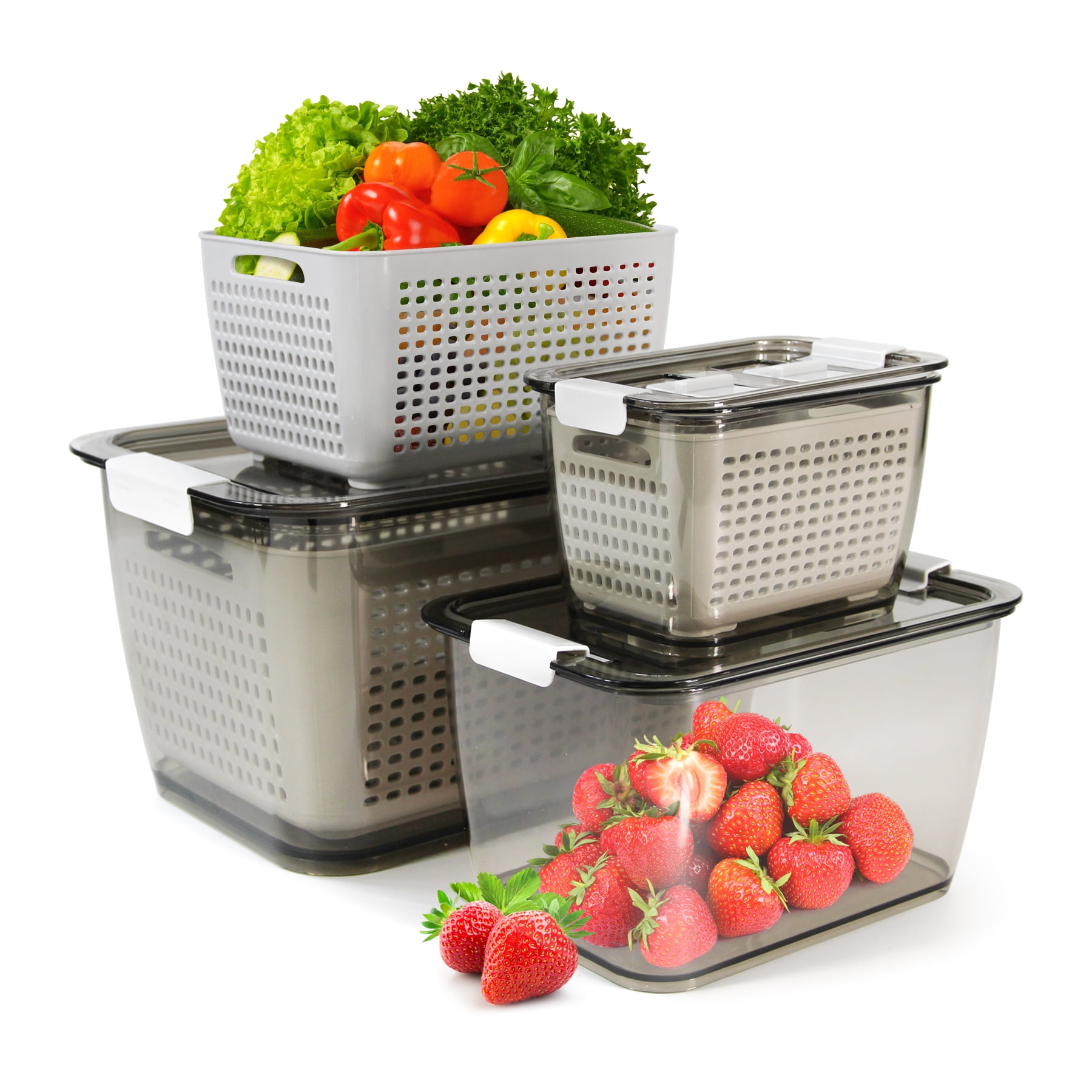 Fridge Keeper 3 Pack: Fresh Produce Container with Vents, Fruit ...