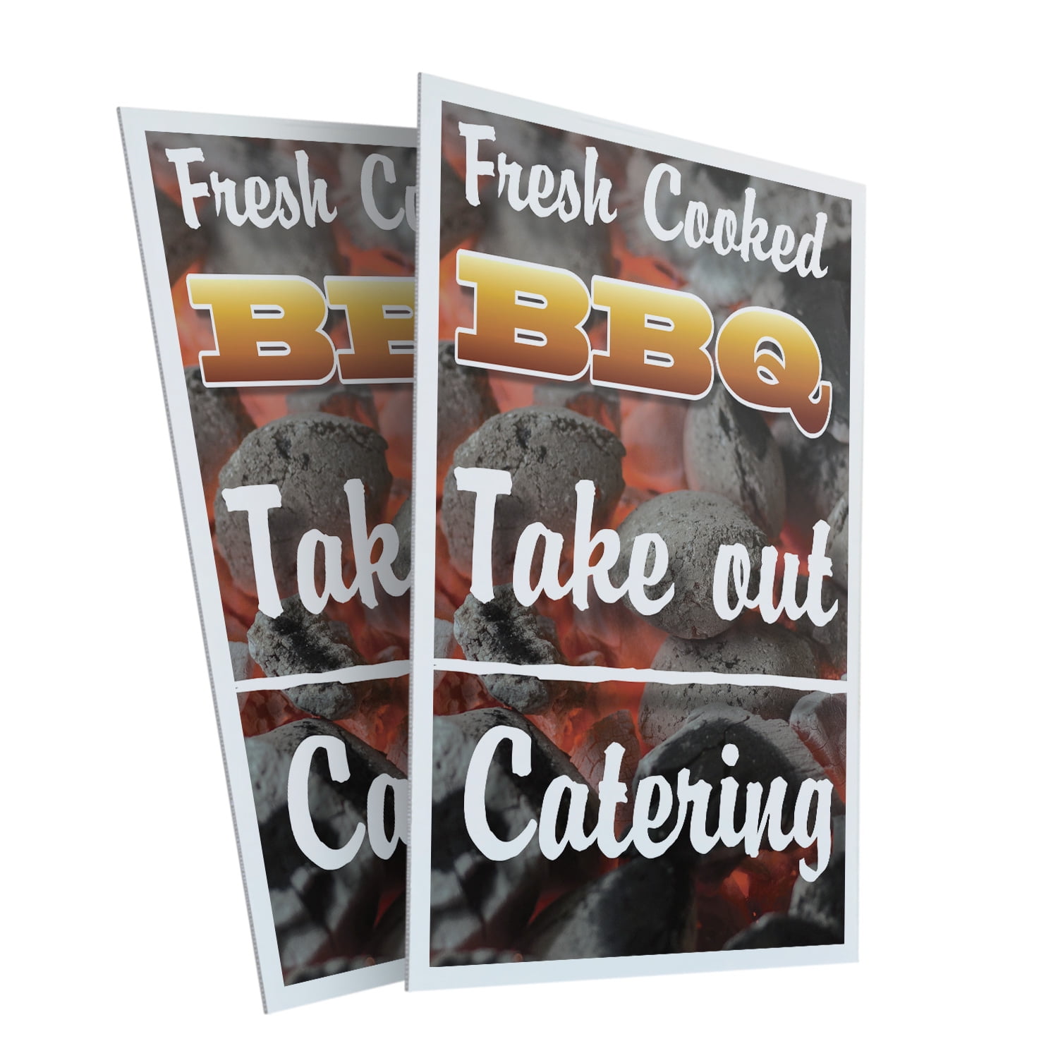 Fresh Cooked BBQ Take Out Catering (2-Pack) 24 Inch x 36 Inch Plastic ...