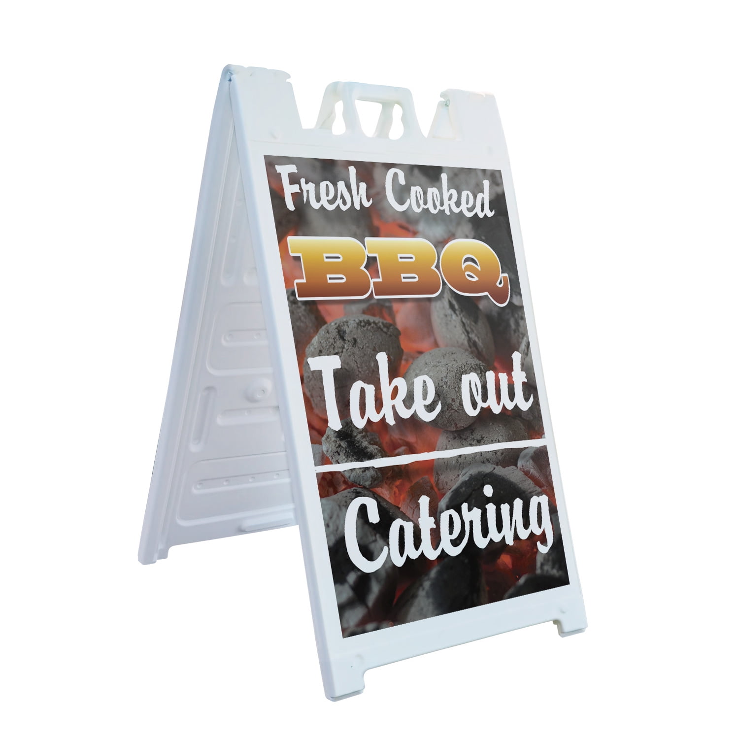 Fresh Cooked BBQ Take Out Catering 24" x 36" Double Sided A-Frame ...
