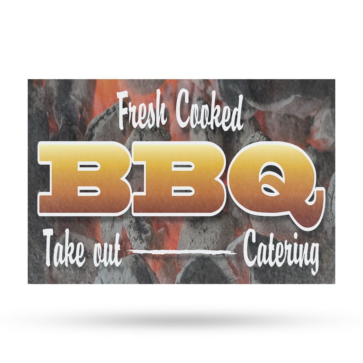 Fresh Cooked BBQ Take Out Catering Vinyl Decal 12 Inch x 16 Inch ...