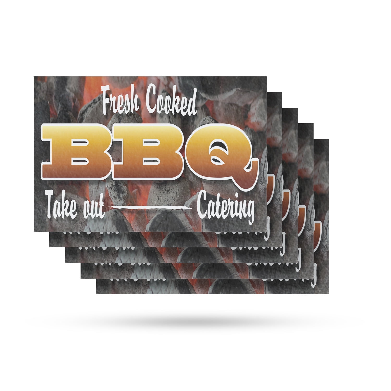 Fresh Cooked BBQ Take Out Catering Vinyl Decal 5 Pack of 12 Inch x 16 ...