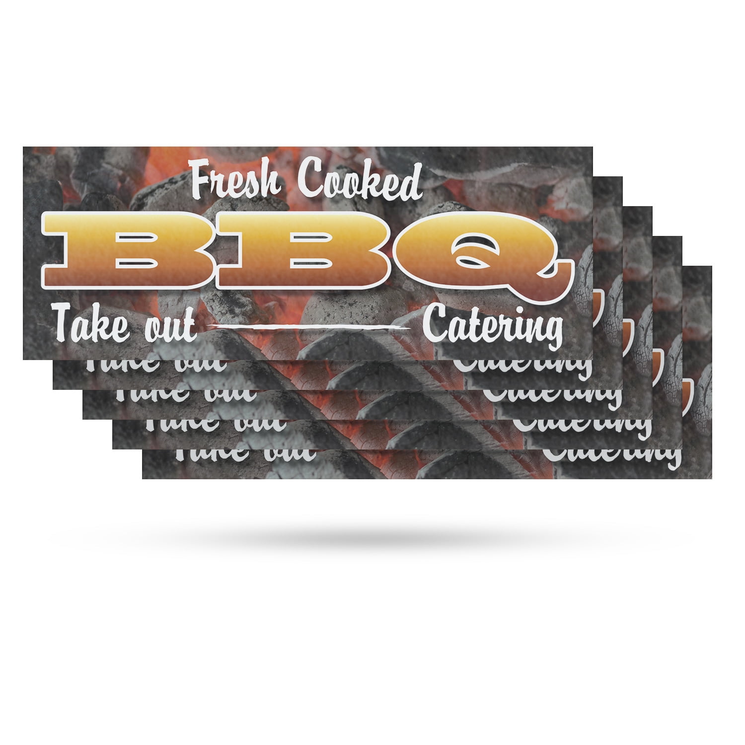 Fresh Cooked BBQ Take Out Catering Vinyl Decal 5 Pack of 12 Inch x 5 ...