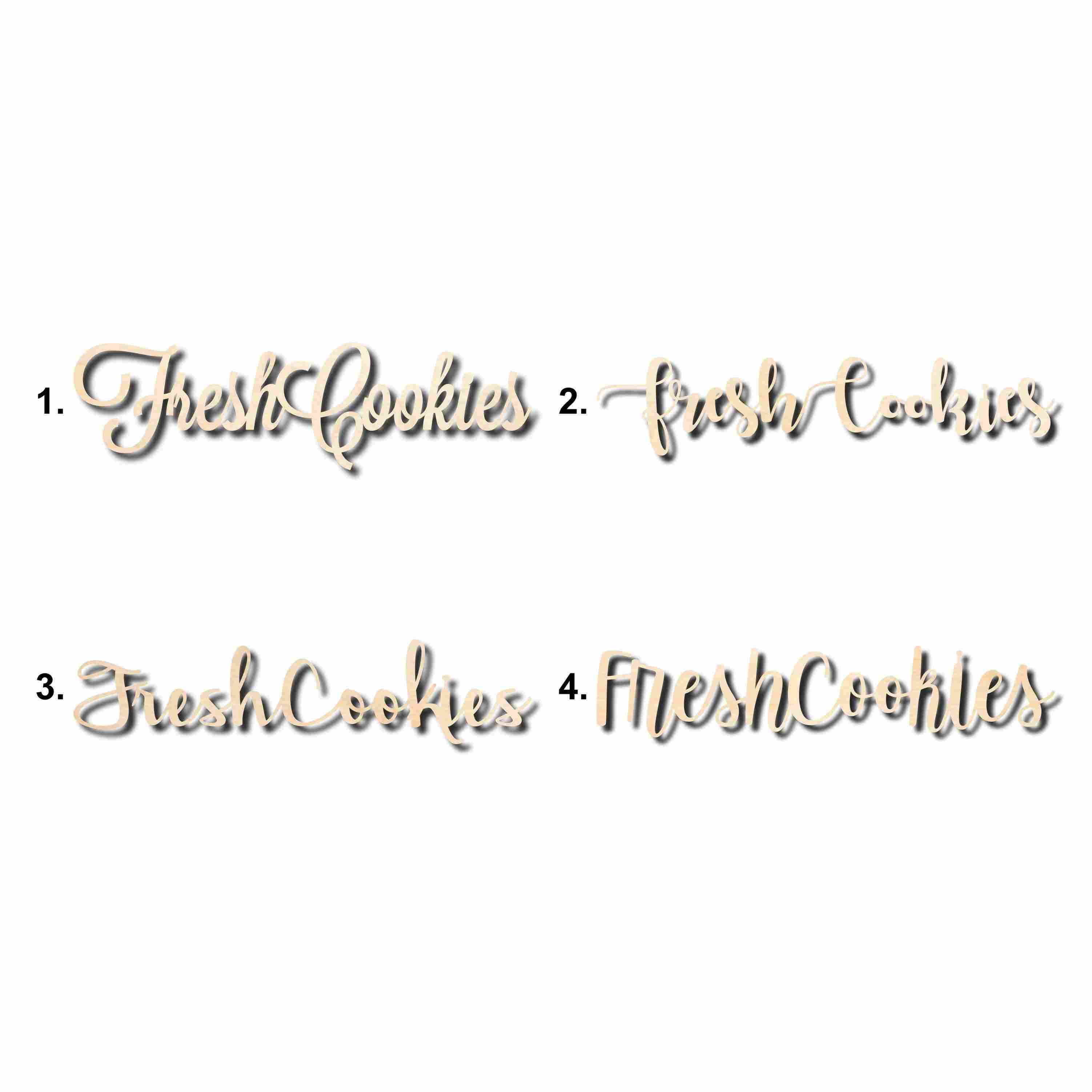 Fresh Cookies Sign Unfinished Wood Cutout Home Decor DIY Option 1- 24 ...